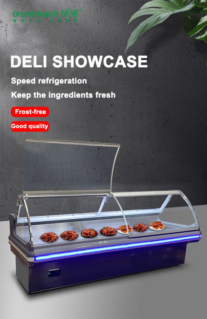 Stainless Steel Deli Display Kulkas R22 Counter Food Display Cooler