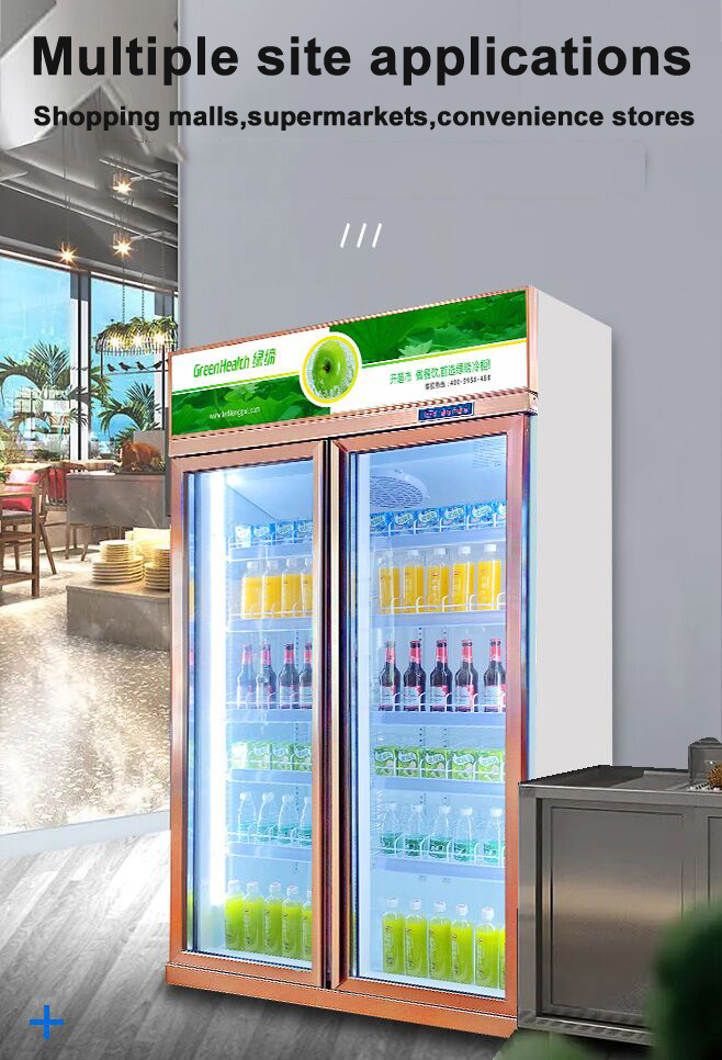Frost Free Kulkas Minuman Energi Komersial Pintu Kaca Kulkas