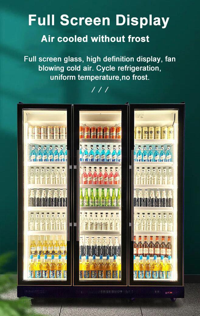 Penampilan Deluxe Chiller Display Minuman Dingin Sayuran Buah Menjaga Segar