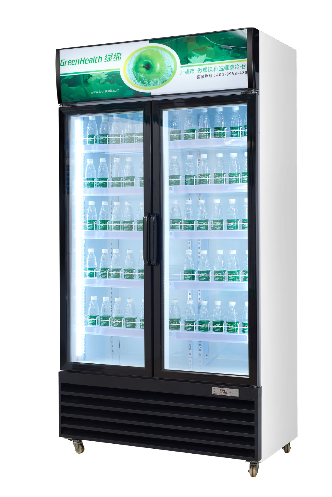 Pendinginan Static Minuman Ringan Komersial Freezer Tegak Dengan ...