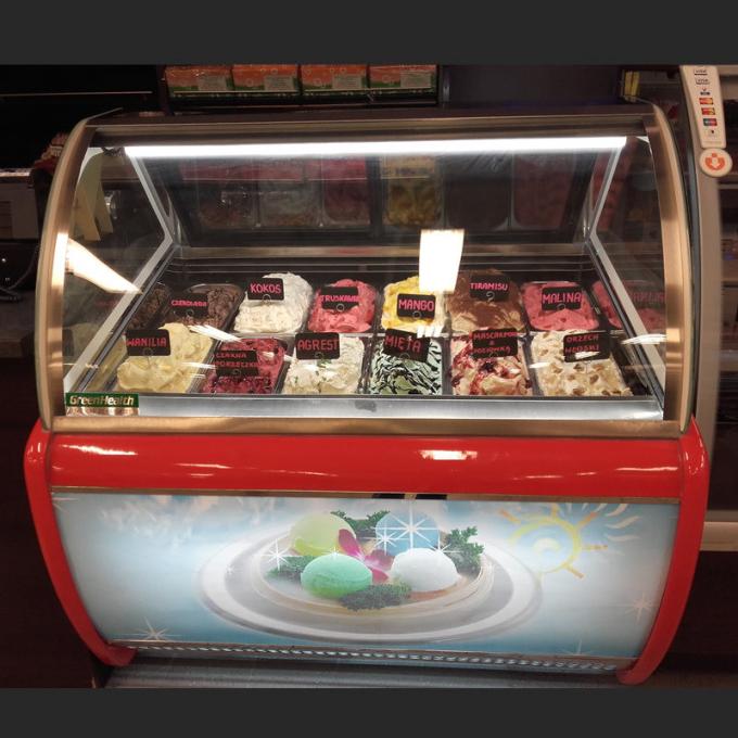 Es Krim Freezer Es Krim Gelato Lemari Pajangan Pendingin Kipas